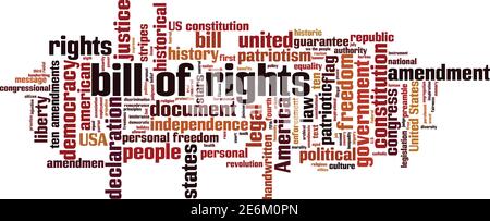 Bill of rights word cloud concept. Collage made of words about bill of ...