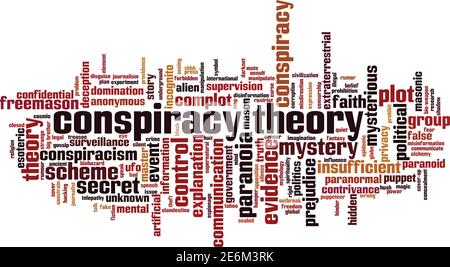 Conspiracy theory word cloud concept. Collage made of words about ...