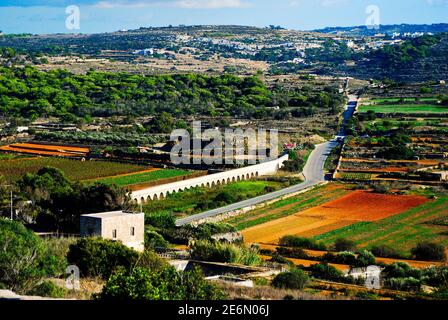 Manikata Aqueduct in Malta island near Mellieha built in 17th century ...