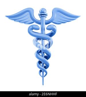 Caduceus medical symbol with the two snakes becoming a human DNA double ...