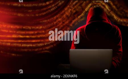 Hacker attack cybercrime binary background Stock Photo - Alamy