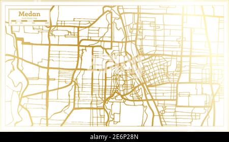 Vector map of Medan, Indonesia. Urban city road map poster illustration ...