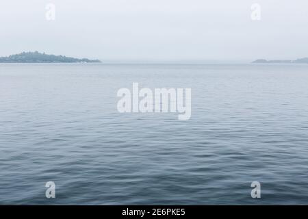 Early morning with fog hanging over the North Sea in Jelsa at the ...