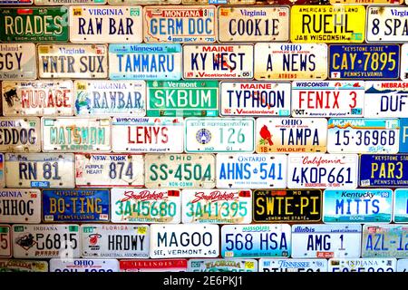 License plates in a bar in Key West, Florida Stock Photo - Alamy