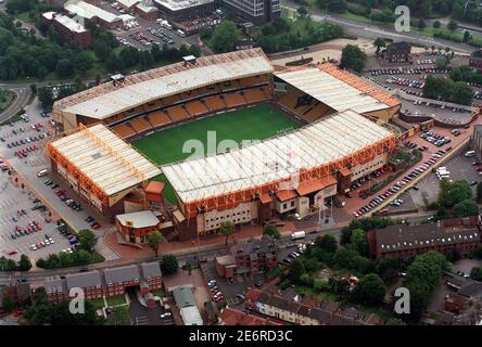 Aerial view of Wolverhampton Wanderers Football Club stadium Molineux ...