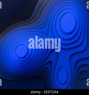 Layered paper cutout model mimicking a tropical island landscape with ...