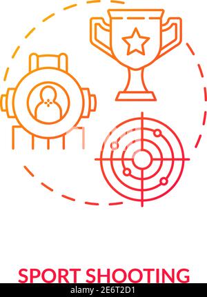 Target, shooting range vector gradient line icon, illustration, symbol ...