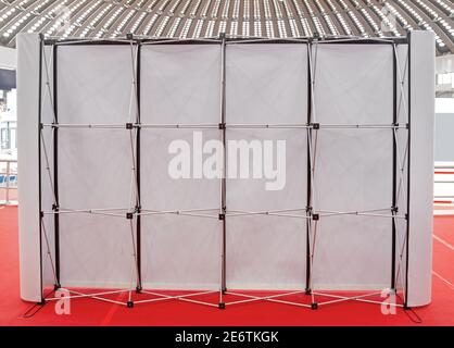 Pop Up Temporary Billboard Structure Stand in Expo Hall Stock Photo - Alamy