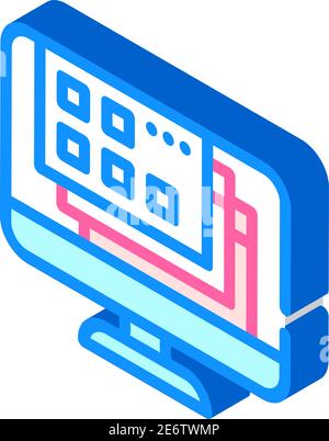 opened windows of operating system icon doodle illustration Stock ...