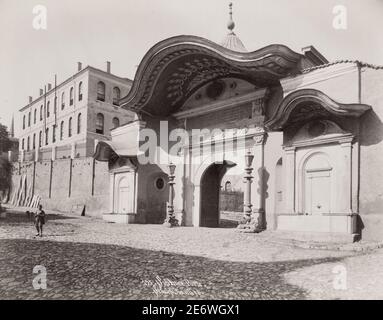 Vintage 19th century photograph: Sublime Porte, near the Tokapi Palace ...