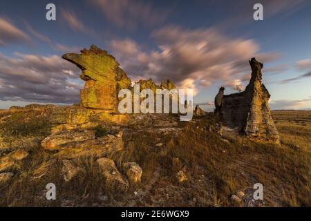 Madagascar, Ihorombe region, Isalo National Park, the Isalo window ...