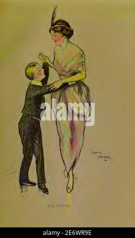 Lewis Baumer pastel drawing entitled The French Master from The Lighter ...