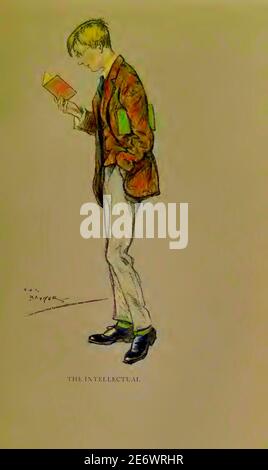 Lewis Baumer pastel drawing entitled The French Master from The Lighter ...