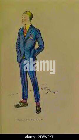 Lewis Baumer pastel drawing entitled The French Master from The Lighter ...