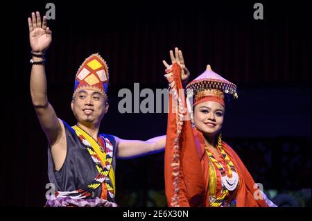 bidayuh culture dance at the Sarawak Culture Village in Kuching ...
