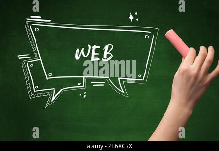 Hand drawing WEB abbreviation with white chalk on blackboard Stock ...