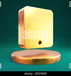 Tablet icon. Fortuna Gold Tablet symbol on golden podium Stock Photo ...