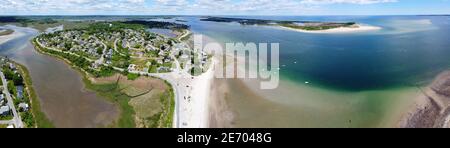 Historic village on Great Neck and Pavilion Beach aerial view at ...