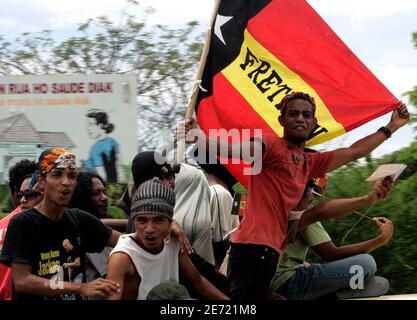Flag of the Fretilin in Dili (Timor Leste), Dec. 25, 2016. | usage ...