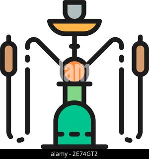 Hookah line icon concept. Hookah flat vector symbol, sign, outline ...