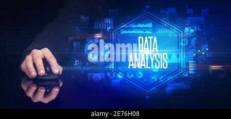 hand holding wireless peripheral, cyber business concept Stock Photo ...