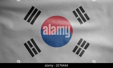 The South Korean flag is flying in Seoul.The national flag of South ...