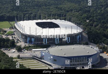 Aerial view, AOL Arena Hamburg, stadium of Hamburger SV ...