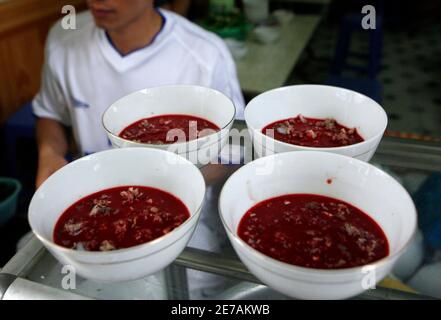 Pig blood, duck blood Stock Photo - Alamy