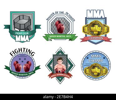 Wrestling icons collection is a vector illustration with editable ...