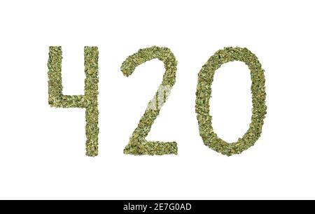 420 made with marijuana, expression of cannabis culture slang on black ...