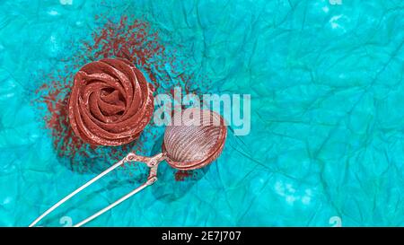 Delicate zephyr sprinkled with cocoa powder. Low-calorie marshmallows ...