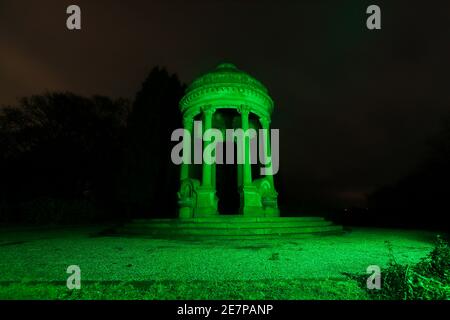 A domed roof folly at Roundhay Park in Leeds. A torch was used to ...