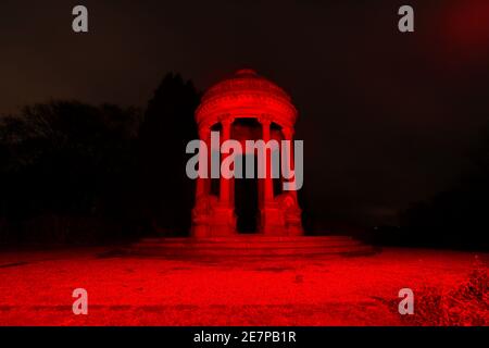 A domed roof folly at Roundhay Park in Leeds. A torch was used to ...