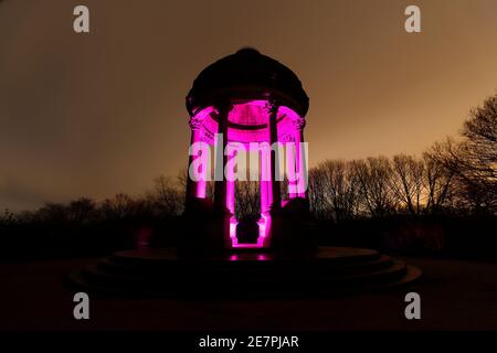 A domed roof folly at Roundhay Park in Leeds. A torch was used to ...