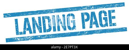 LANDING PAGE blue grungy rectangle stamp sign Stock Photo - Alamy