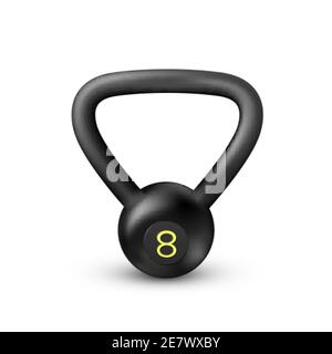 KG weight silhouette icon. Kettlebell. Muscle training item. Editable ...