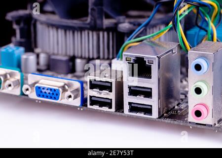 Desktop computer back panel Stock Photo - Alamy