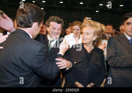 Nicolas Sarkozy with Bernadette Chirac and Jean-Louis Borloo after ...