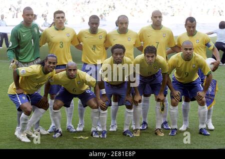 Brazil team group (top row left to right) Dante, Maicon, Julio Cesar ...