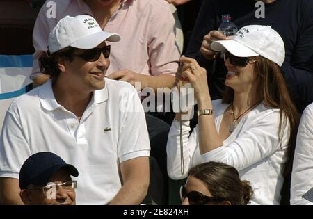 French actress Nadia Fares and husband attend the French open of Roland ...