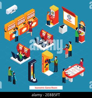 Computer screen template for game with different menu bars illustration ...