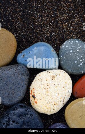 Composition of beautiful beach stones rounded by waves Stock Photo - Alamy