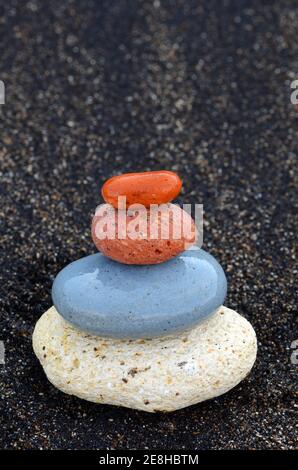 Composition of beautiful beach stones rounded by waves Stock Photo - Alamy