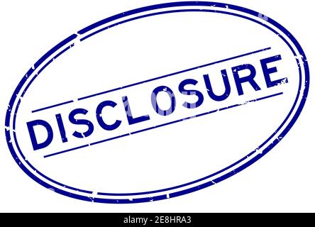 Grunge blue disclosure word rubber seal stamp on white background Stock ...