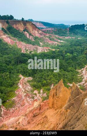 Erosion created the "Grand canyon of the Congo", Diosso Gorge, Pointe ...