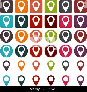 Map pointer setting icon sign. Seamless pattern with geometric texture. Vector illustration ...