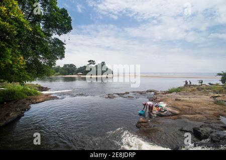 Lobe waterfalls, Kribi, Cameroon, Africa Stock Photo - Alamy