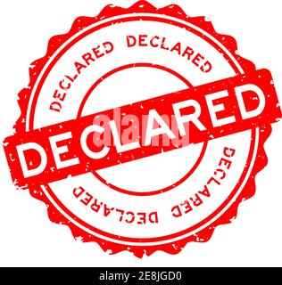 Grunge red declaration word round rubber seal stamp on white background Stock Vector Image & Art ...