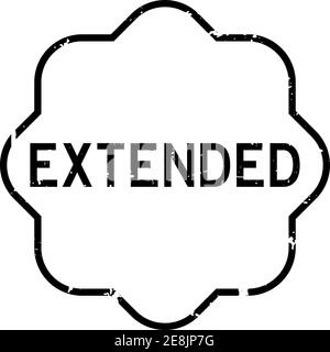 Grunge black extension word rubber seal stamp on white background Stock ...