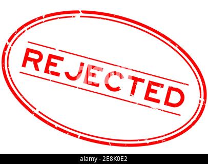 Grunge red rejected word with wrong check mark icon square rubber seal ...